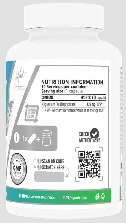 Dorian Yates Magnesium Bisglycinate 90 capsules - Bodymass ...